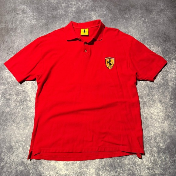 Ferrari | Shirts | Vintage Ferrari Polo Shirt Mens Red Official ...